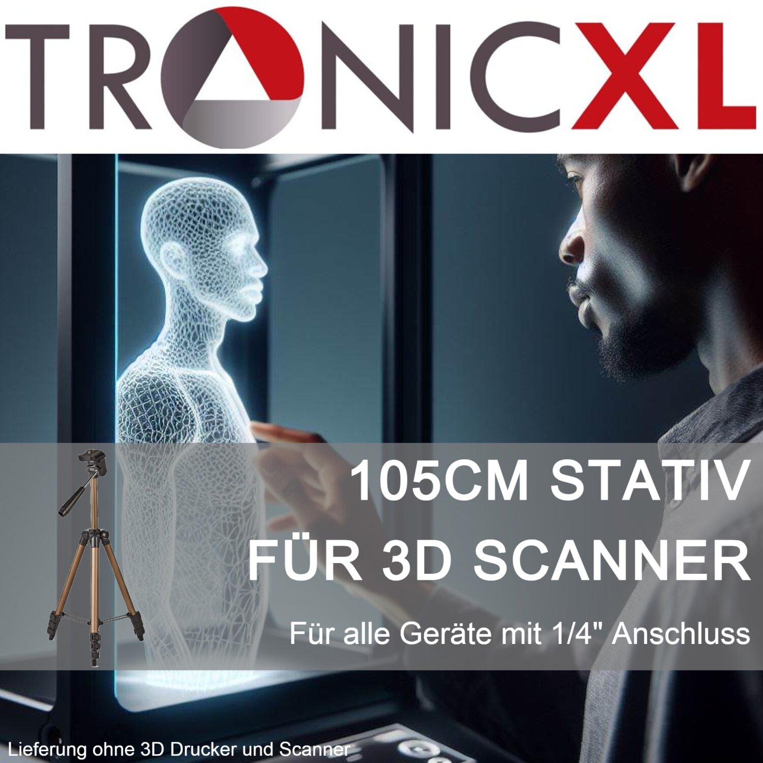 Tripod Stativ für 3D Scanner mit 1/4 Zoll, 9,99