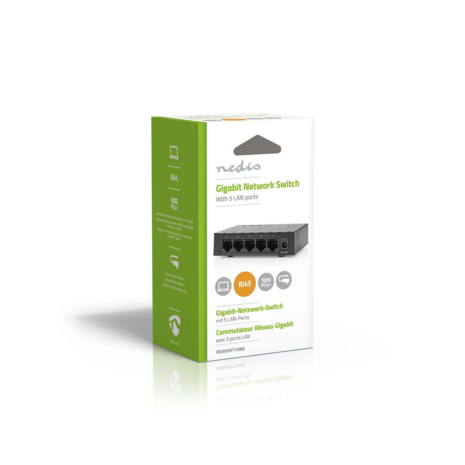 5-Port LAN RJ45 Ethernet Gigabit Switch Hub Verteiler Weiche Internet ...