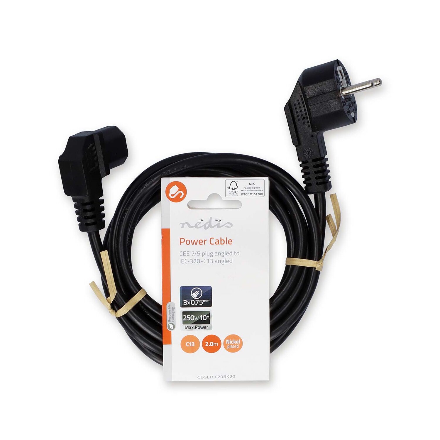 2m Winkelstecker Kaltgerätekabel Netzkabel PC Winkel Stecker IEC-320 ...