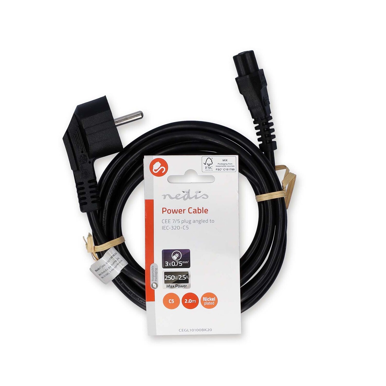 2m 3pol Netzkabel 3-polig für Laptop Netzteil Monitor Pc für Kleeblat ...