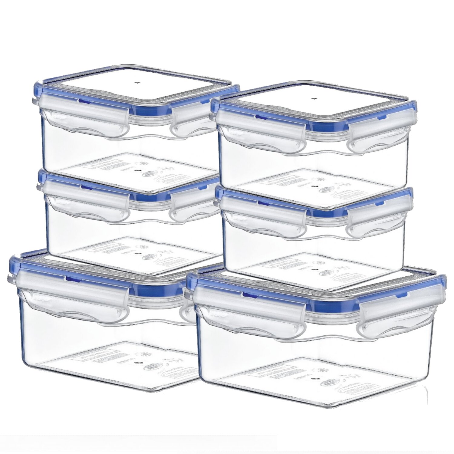 6 Stück Frischhaltedosen Set Aufbewahrungsdose Klick System Deckel Do ...