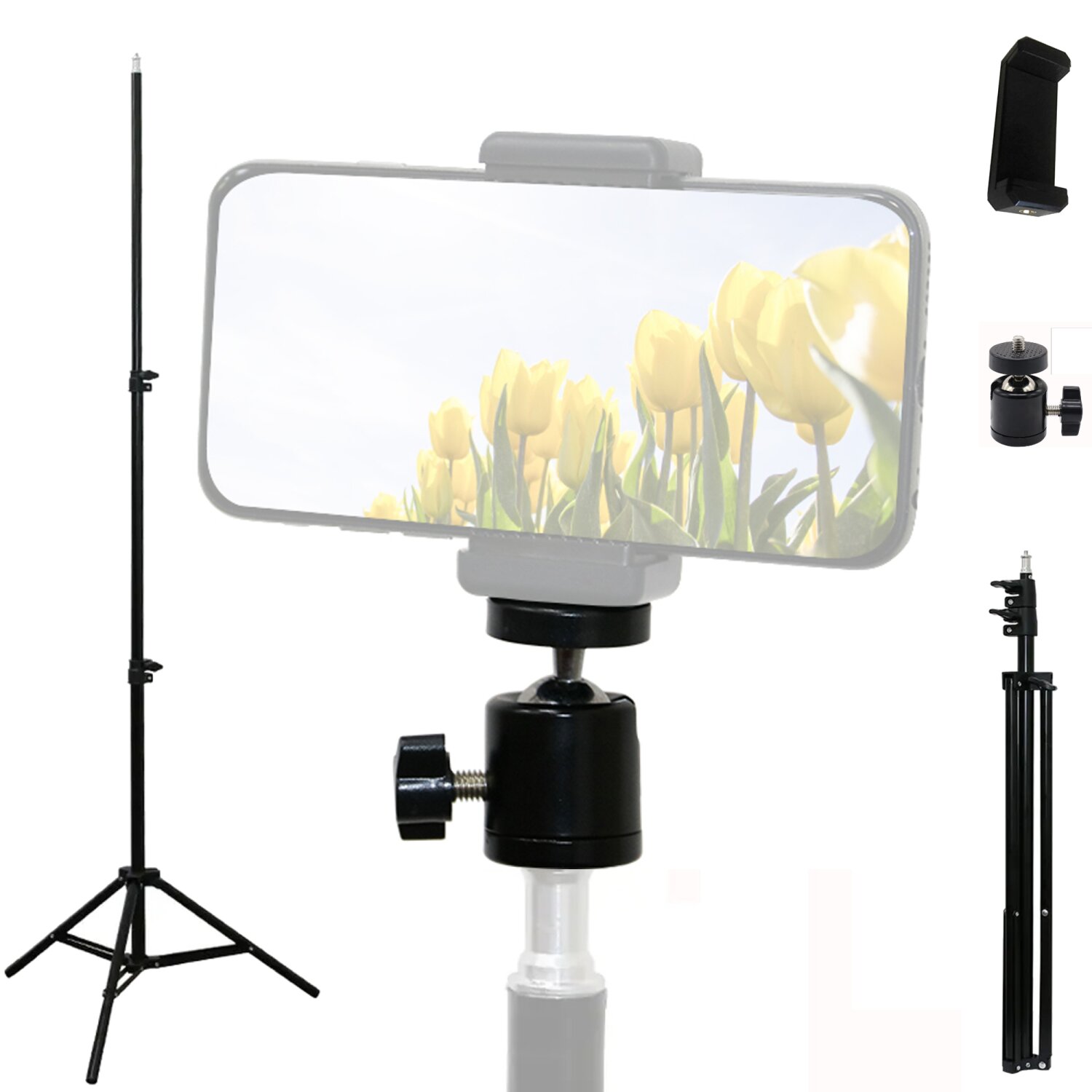 210cm Stativ Ständer für Apple iPhone Smartphone Handy Samsung Galaxy ...