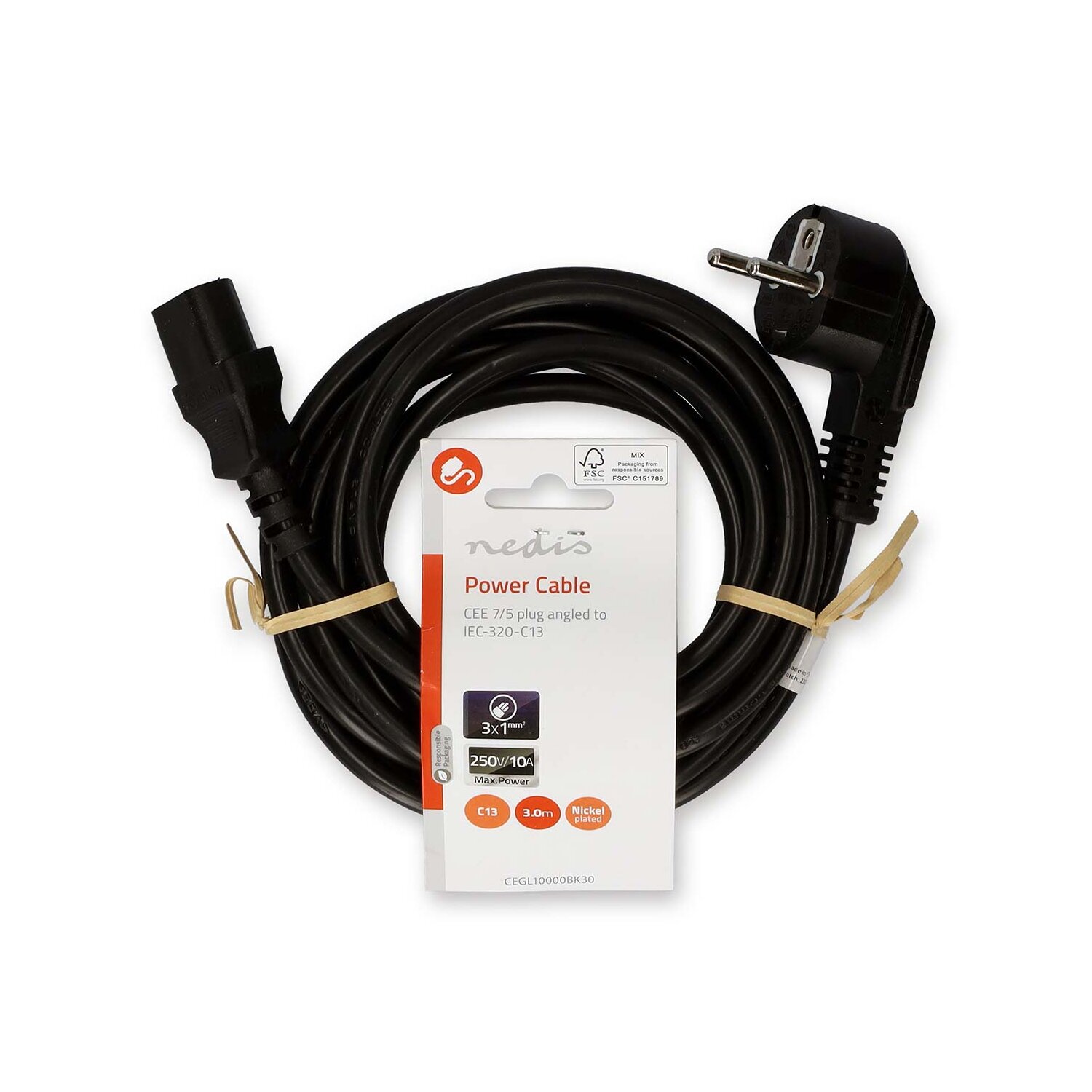 3m Kaltgerätekabel 3 Meter PC Monitor Beamer Stromkabel Netzkabel IEC ...