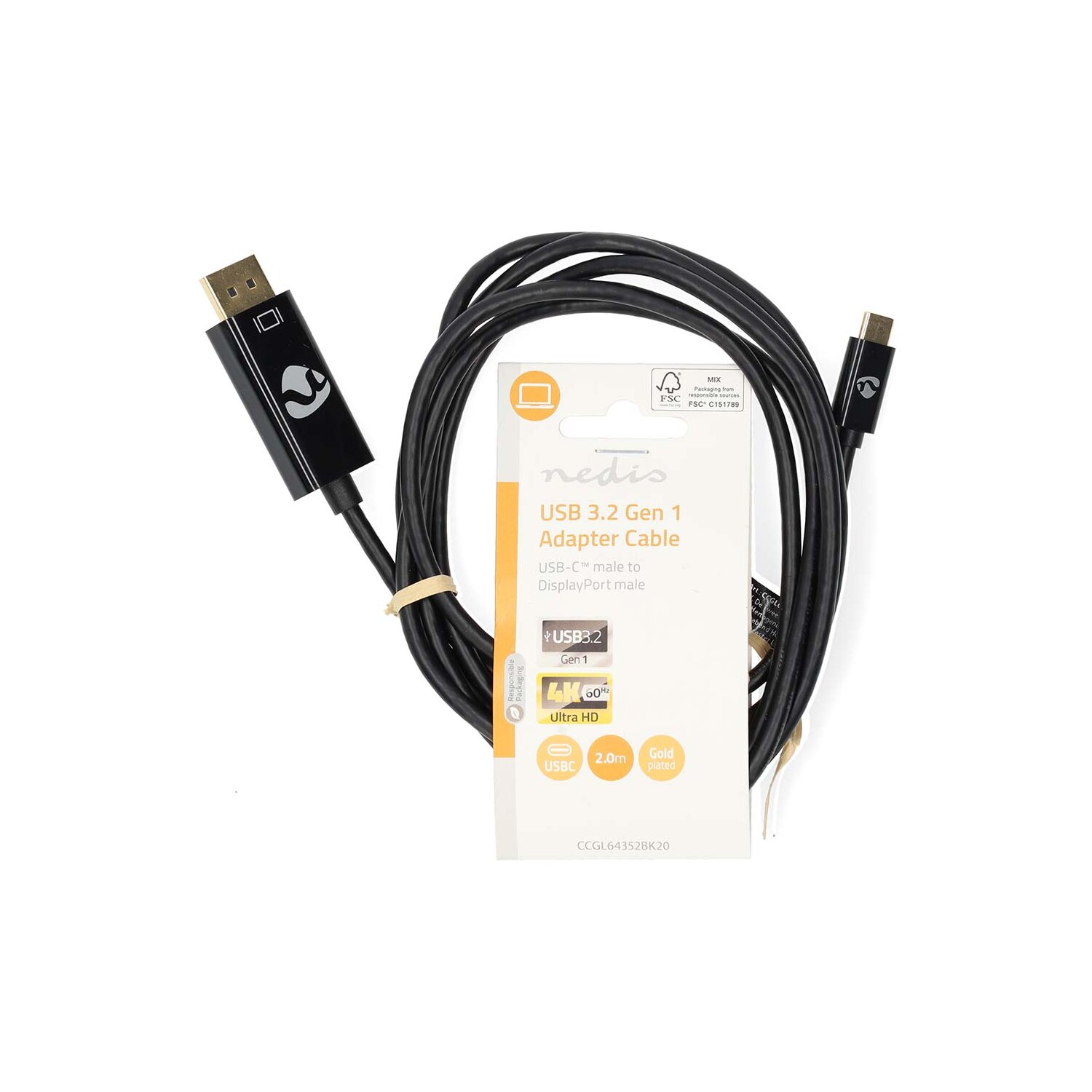 2m USB-C Stecker - DisplayPort Stecker 4K Adapter Kabel Monitor 2 Met ...