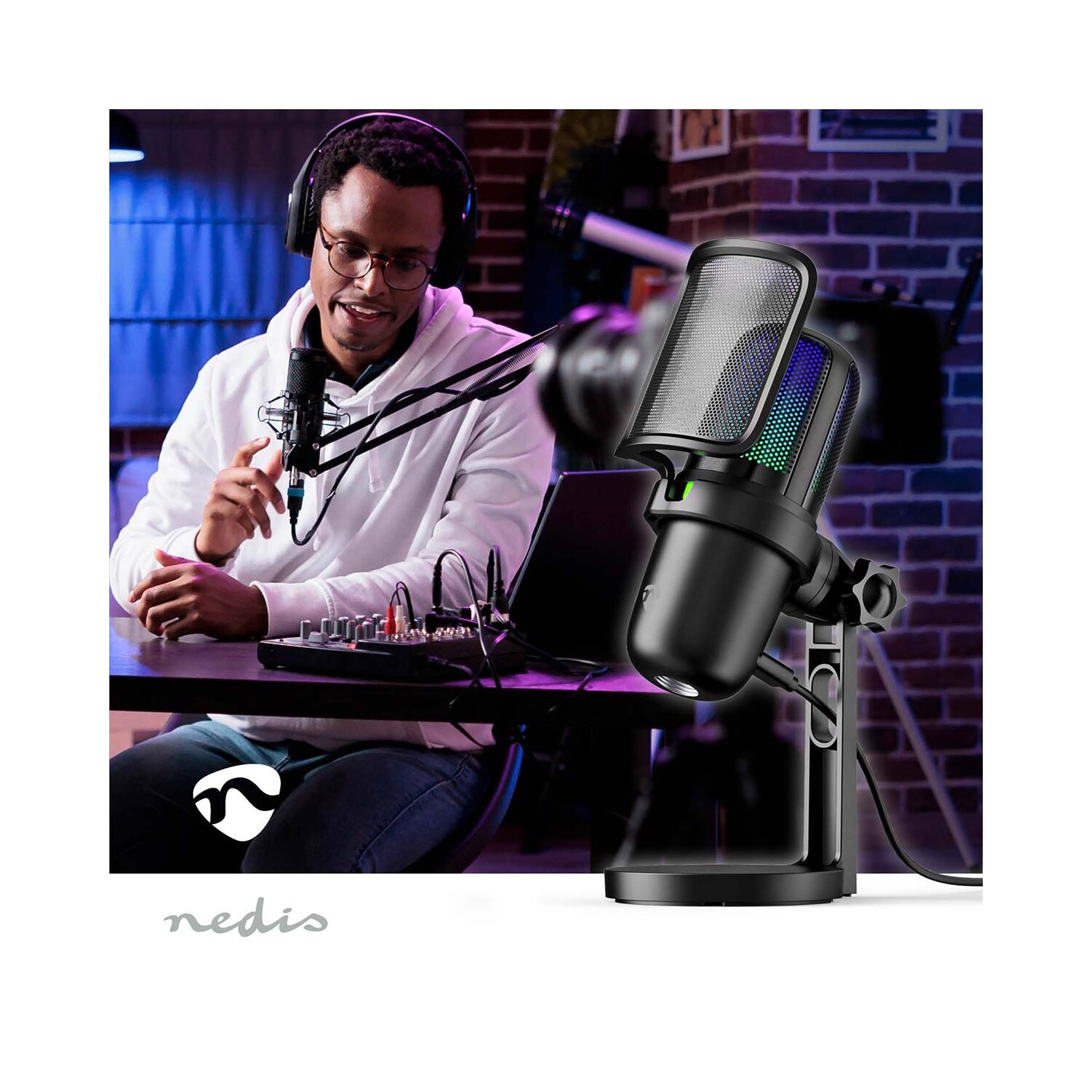 USB Mikrofon Gaming Gamer Streamer RBG Beleuchtung beleuchtet PC Lapt ...