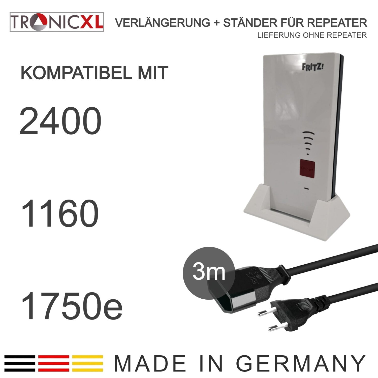 3m Ständer für Repeater für AVM Fritz!Repeater 2400 1160 1750e Verlän ...