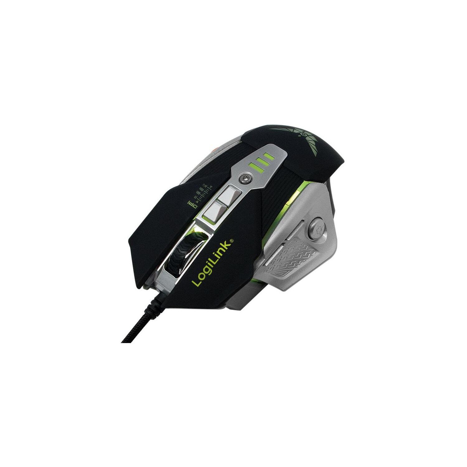 LogiLink PC Maus USB Gaming 8 Tasten Gewichte einstellbar Gamer beleu ...