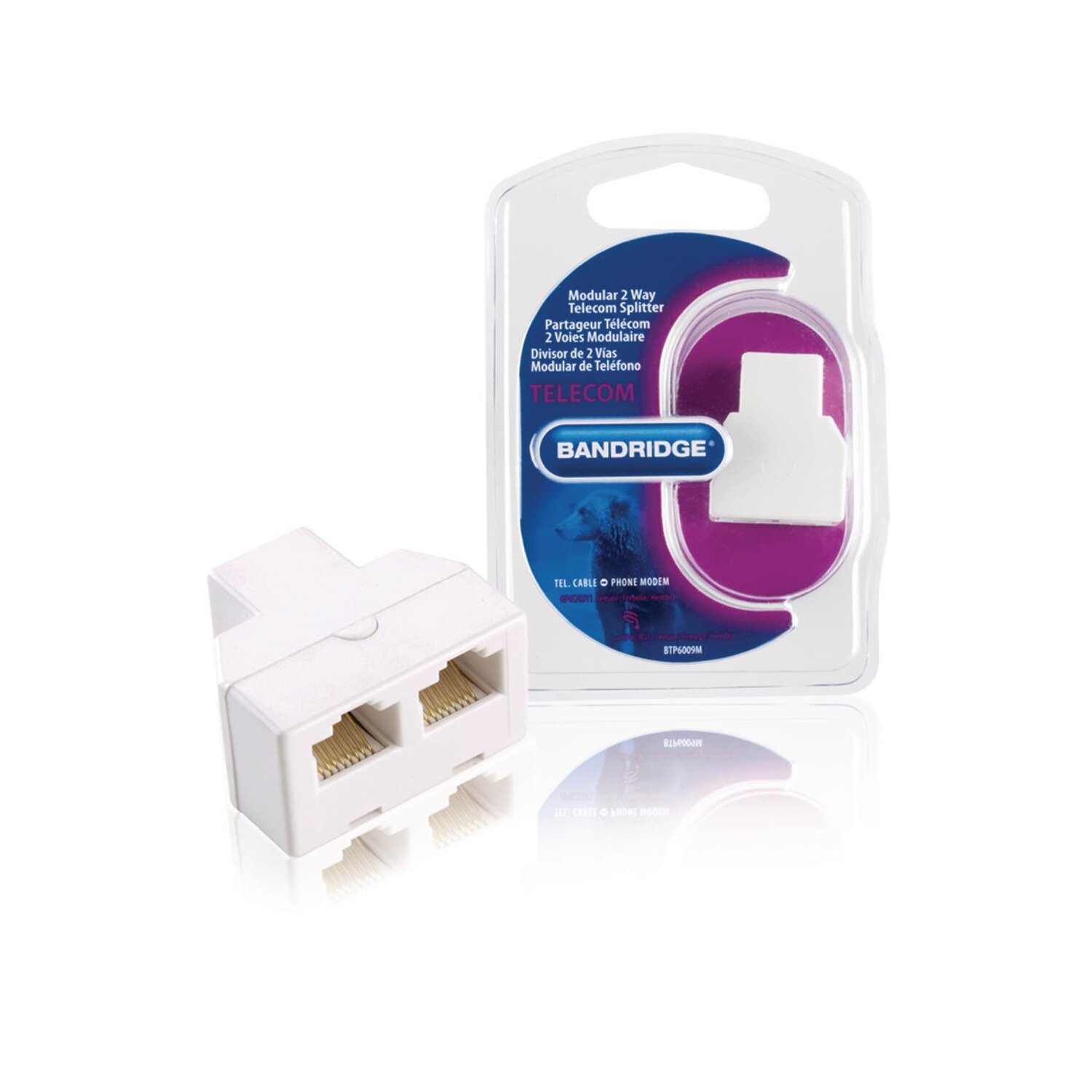 Telefonadapter RJ11 (6P4C) female - 2x RJ11 (4/6) female Weiss, 1,35