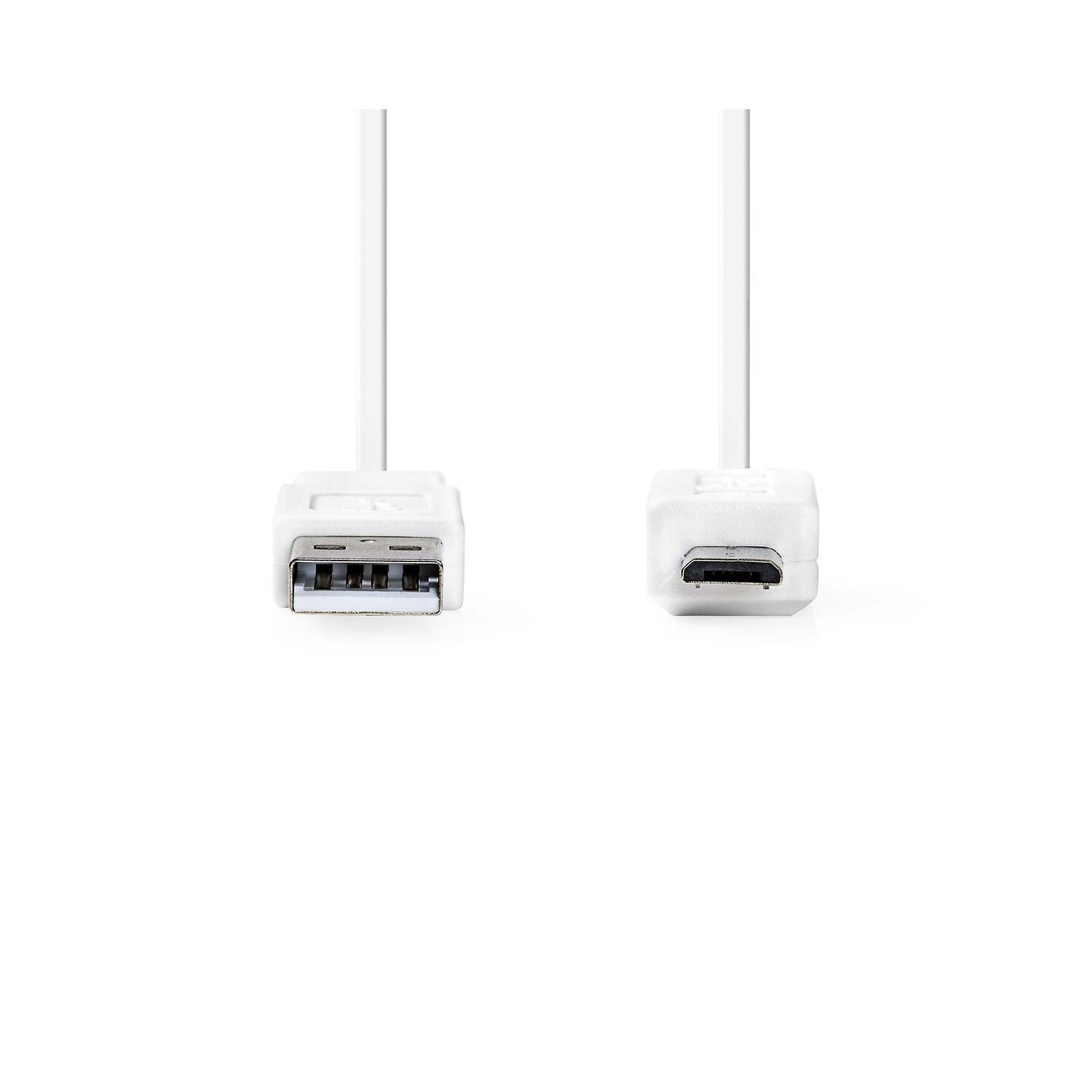 USB 2.0 Flachkabel | A-Stecker - Micro-B-Stecker | 1,0 m | Weiß, 1,60
