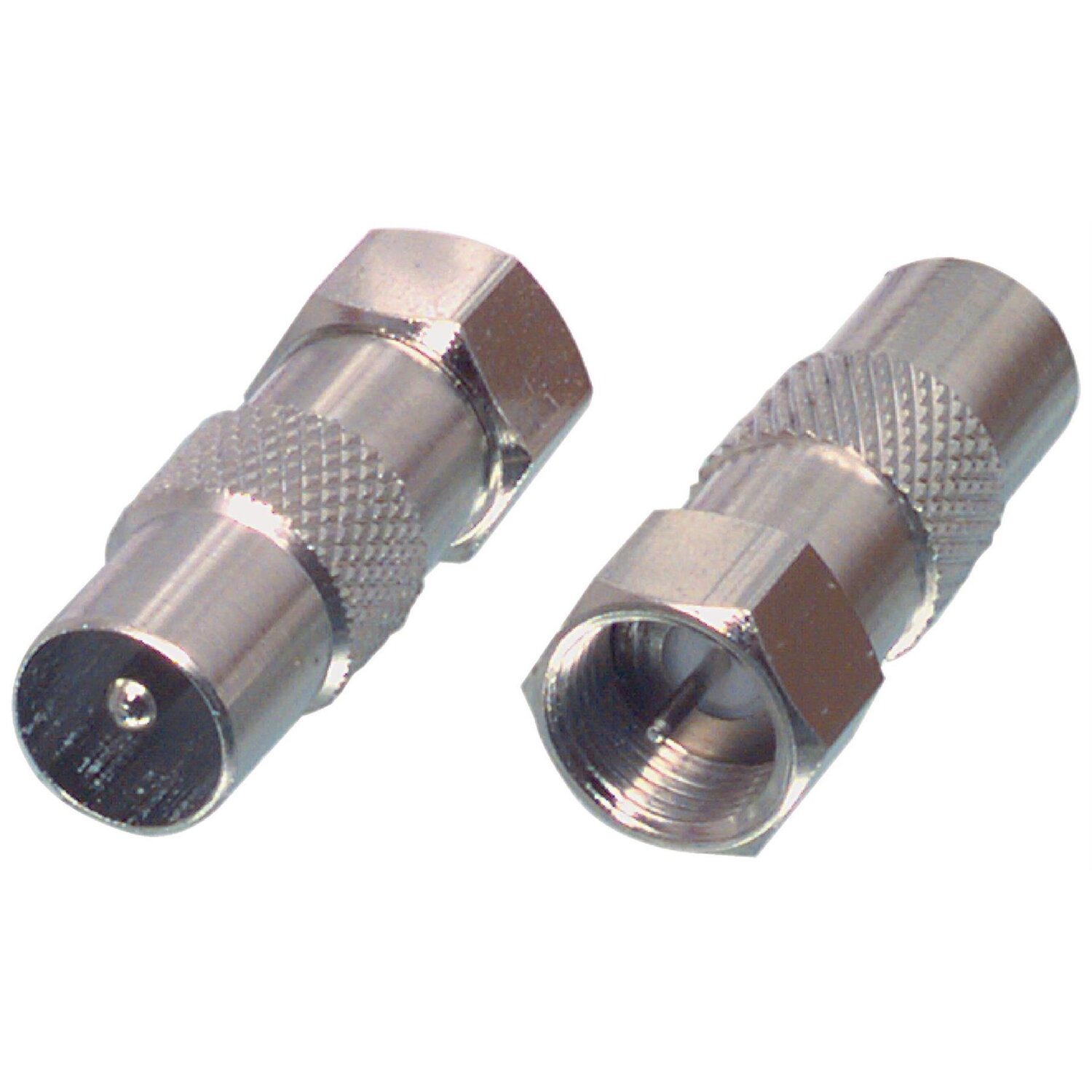 Coax-Adapter F F-male - Koax-Stecker Silber, 0,45