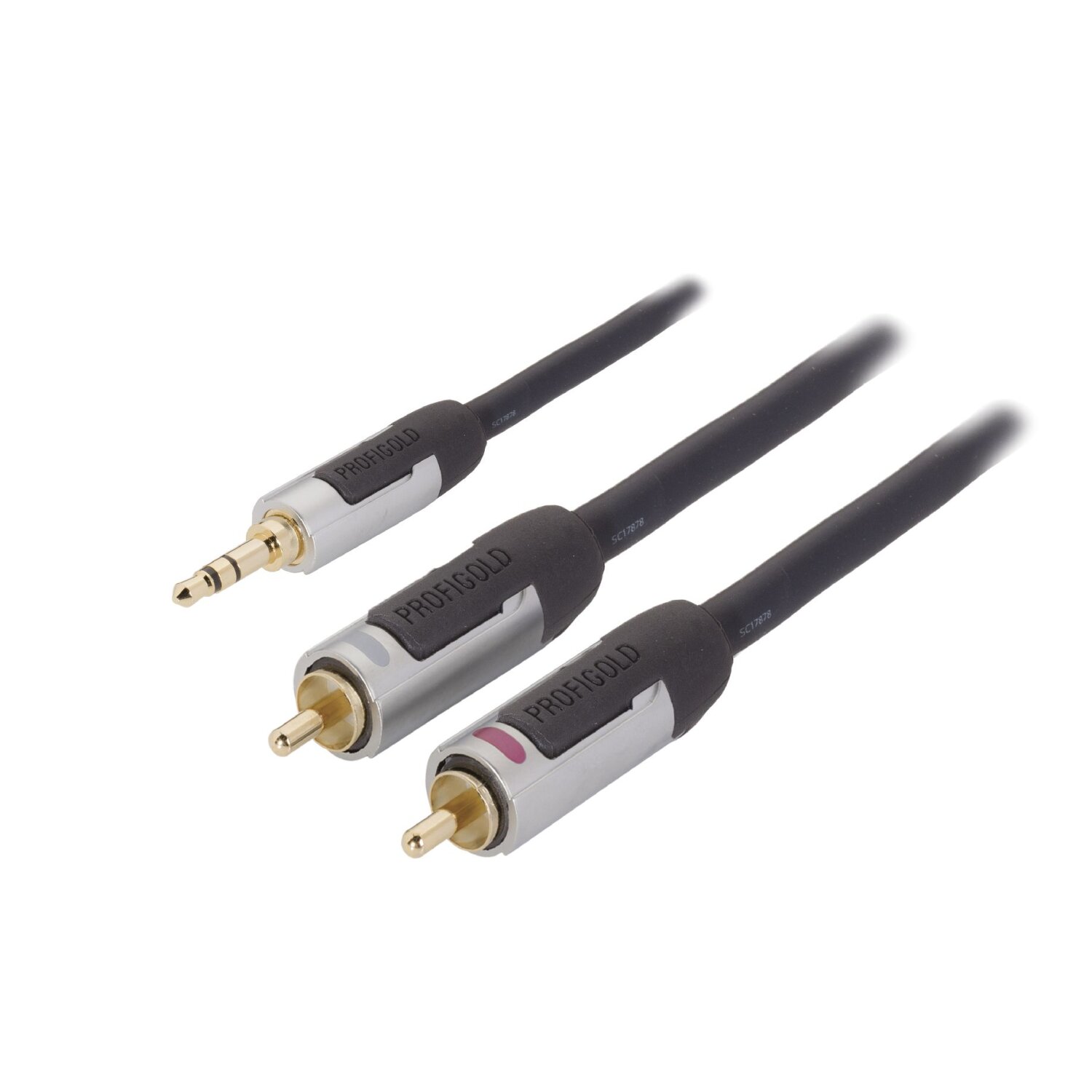 Stereo-Audiokabel 3.5 mm male - 2x RCA male 2.00 m Anthrazit, 20,99