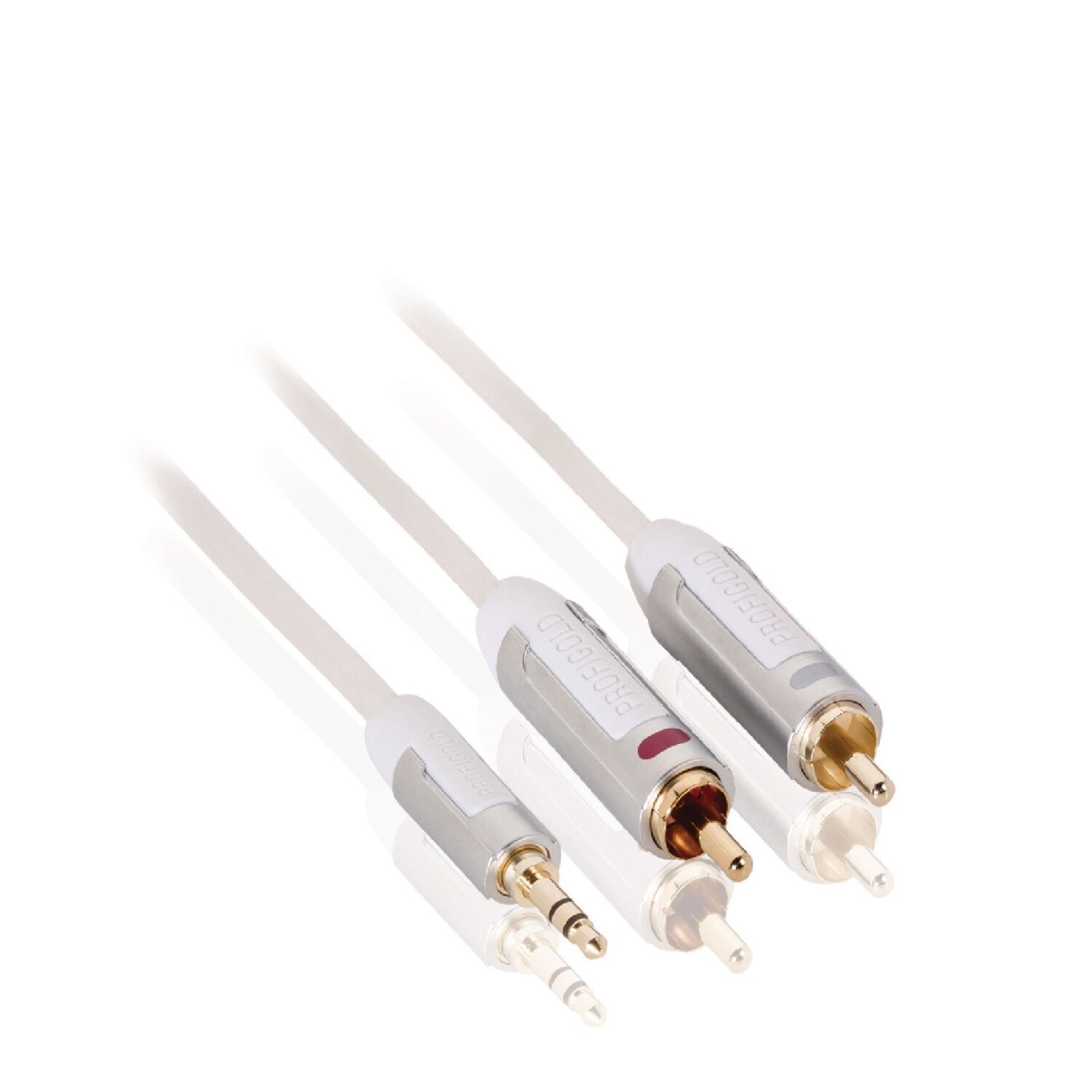 Stereo-Audiokabel 3.5 mm male - 2x RCA male 1.00 m Weiss, 8,80