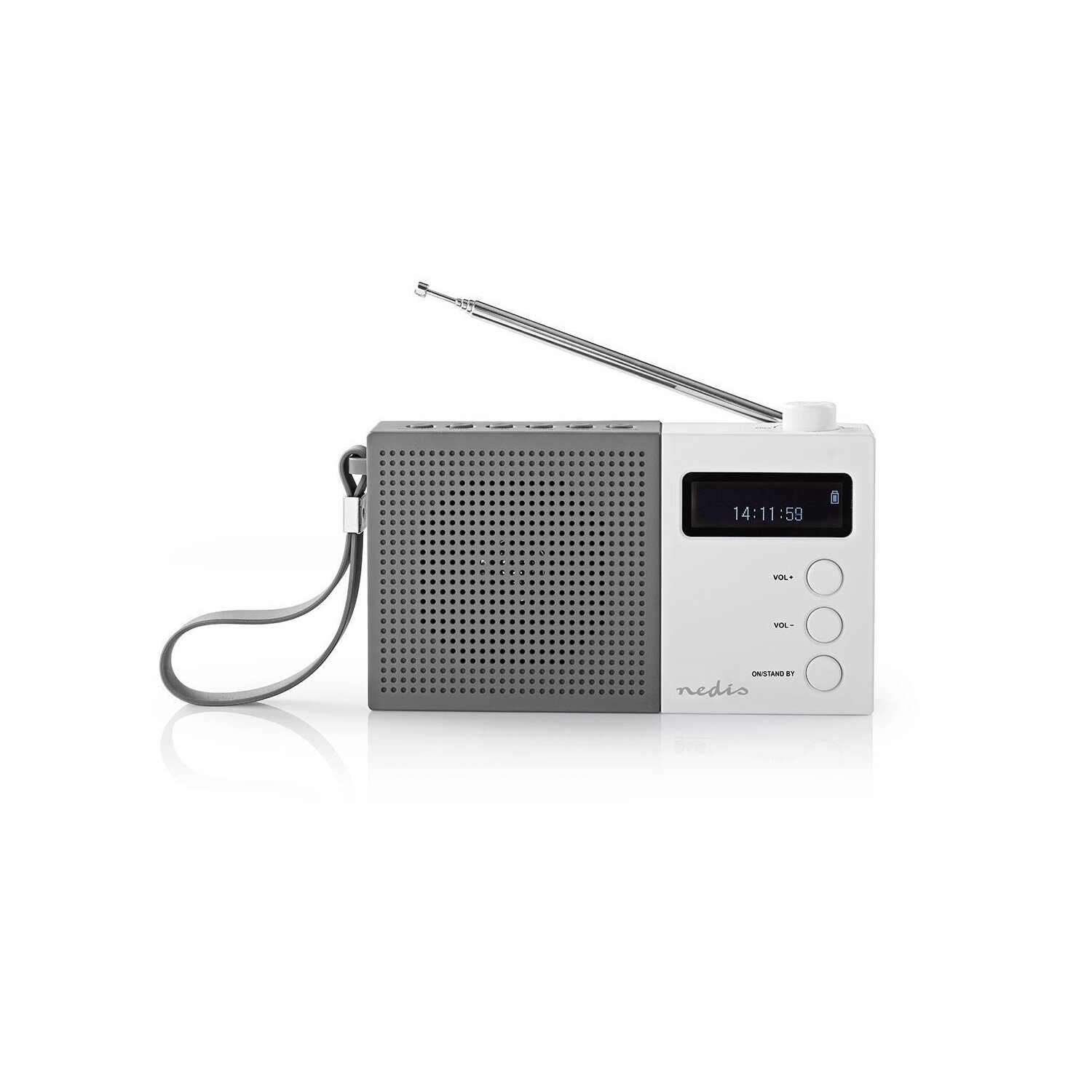Digital Radio DAB+ | 4,5 W | UKW | Uhr und Alarm | Grau/Weiß, 47,69