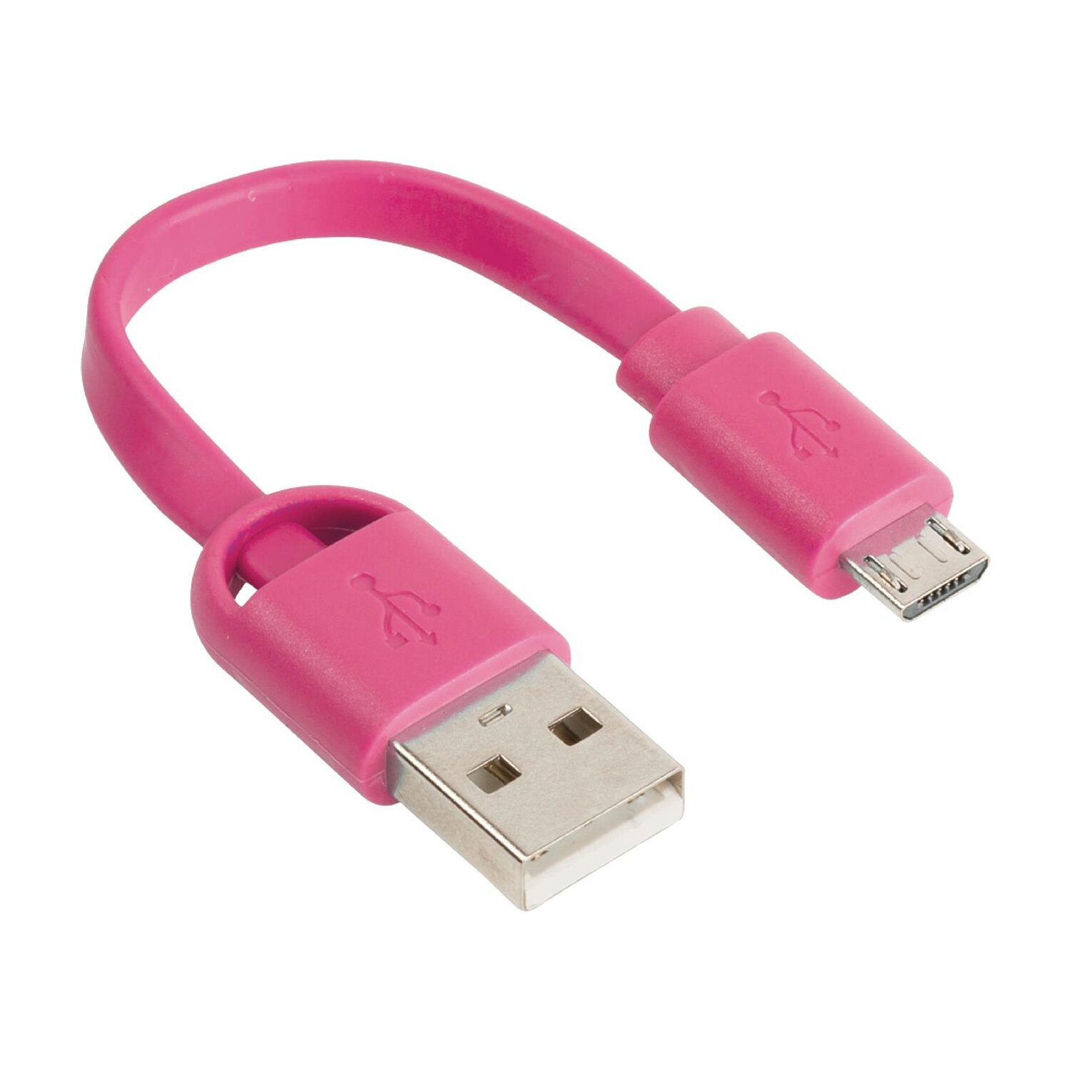 USB 2.0 Kabel USB A male - Micro-B male flach 0.06 m Rosa, 2,80
