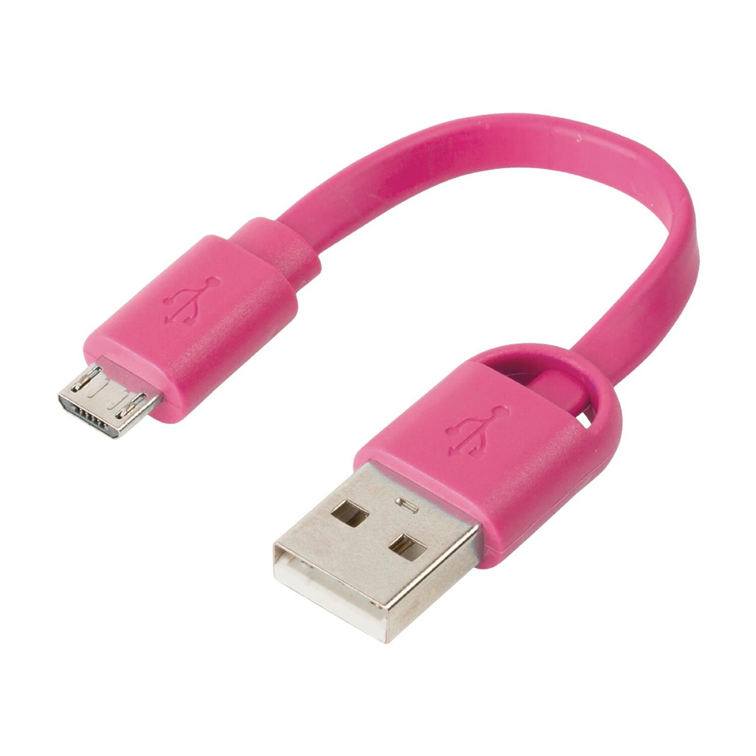 USB 2.0 Kabel USB A male - Micro-B male flach 0.06 m Rosa, 2,80