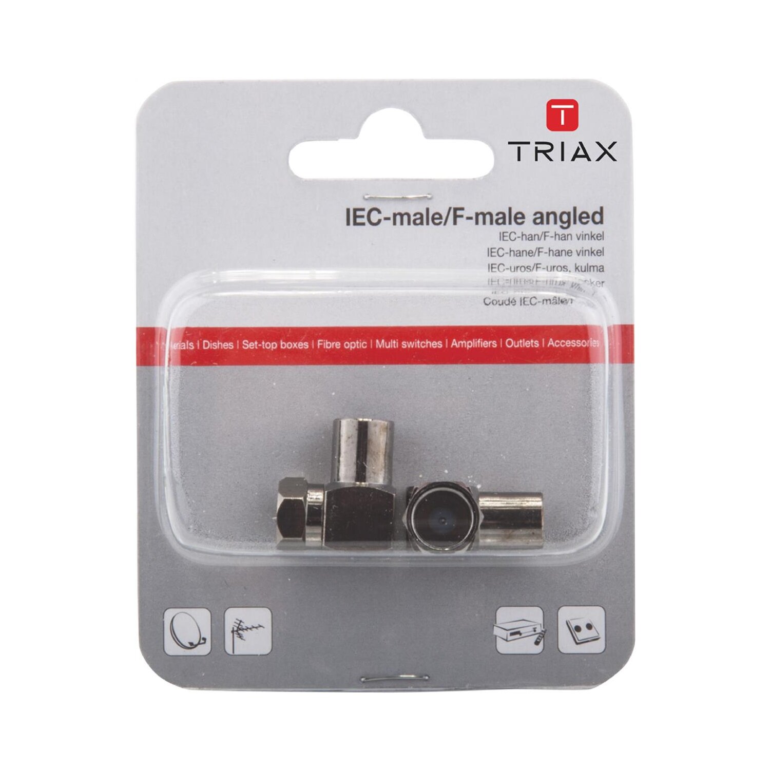 Coax-Adapter XLR IEC Stecker - F-Stecker Aluminium, 4,92