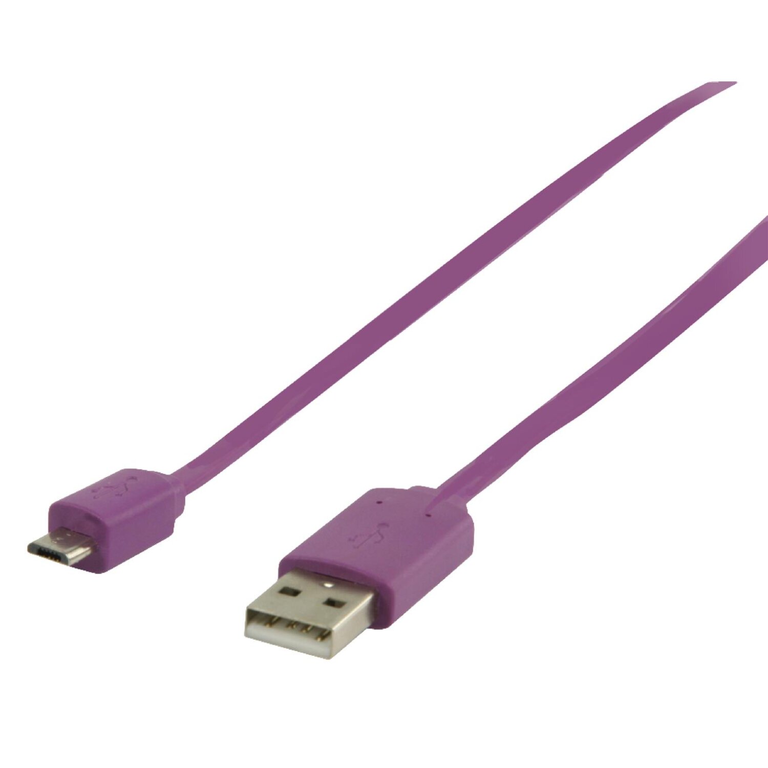 USB 2.0 Kabel USB A male - Micro-B male flach 1.00 m Lila, 2,60