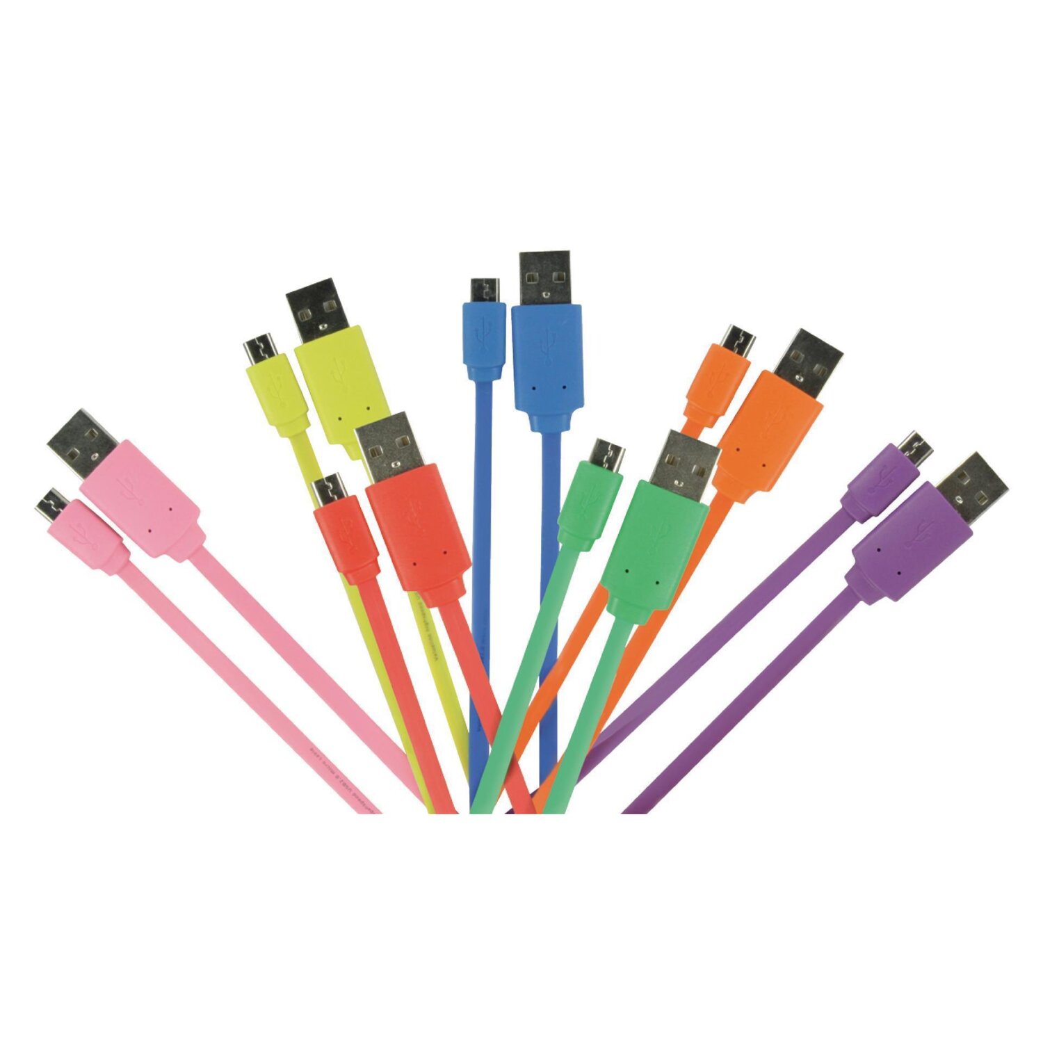 USB 2.0 Kabel USB A male - Micro-B male flach 1.00 m Lila, 2,60