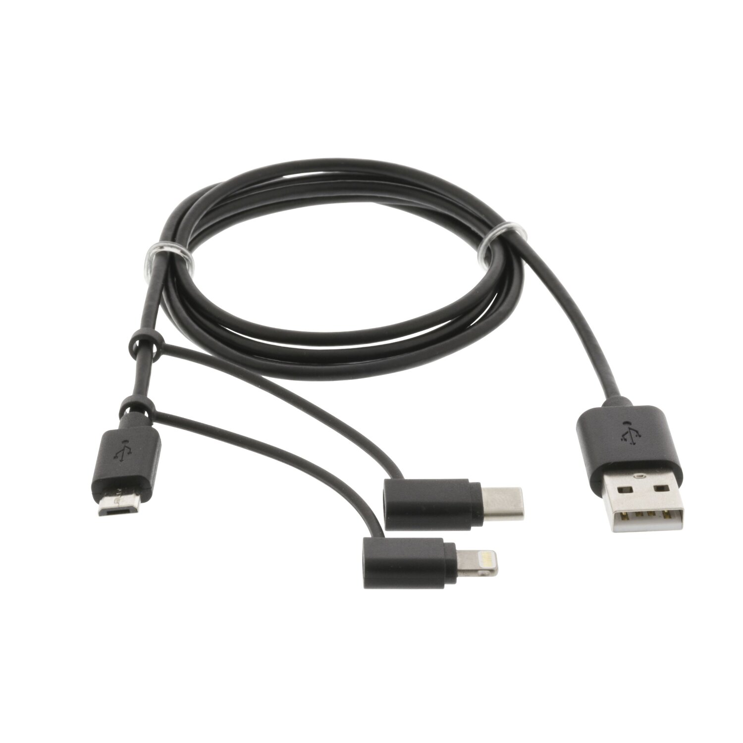 3-in-1-Sync und Ladekabel USB A male - Micro-B male 1 m Schwarz Type ...