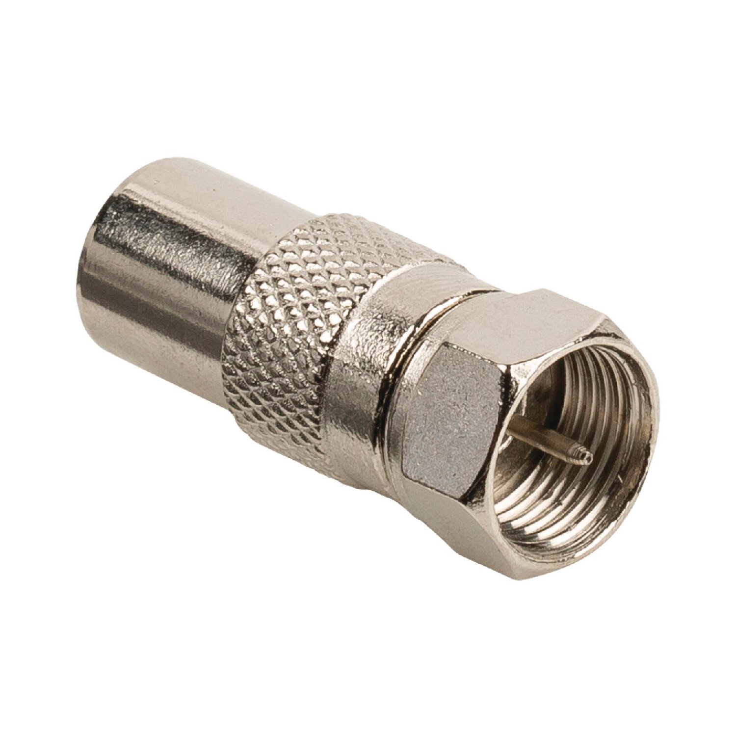 Coax-Adapter F F-male - Koax-Stecker Silber, 1,64