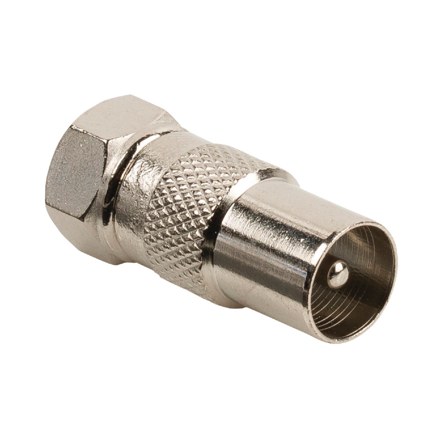 Coax-Adapter F F-male - Koax-Stecker Silber, 1,64