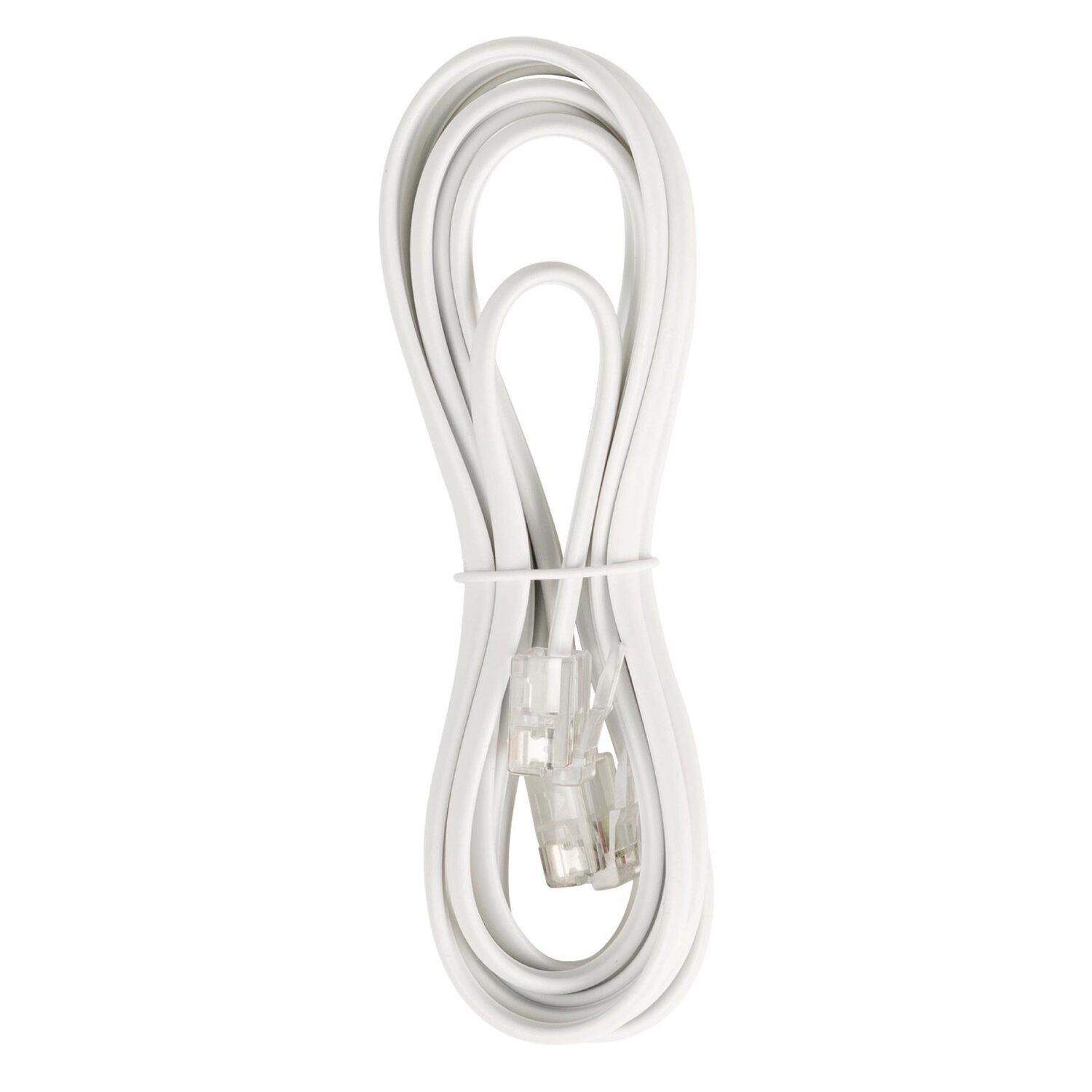 Telefonkabel RJ11 (6P4C) female - RJ11 (6P4C) female flach 10.0 m Wei, 2,25