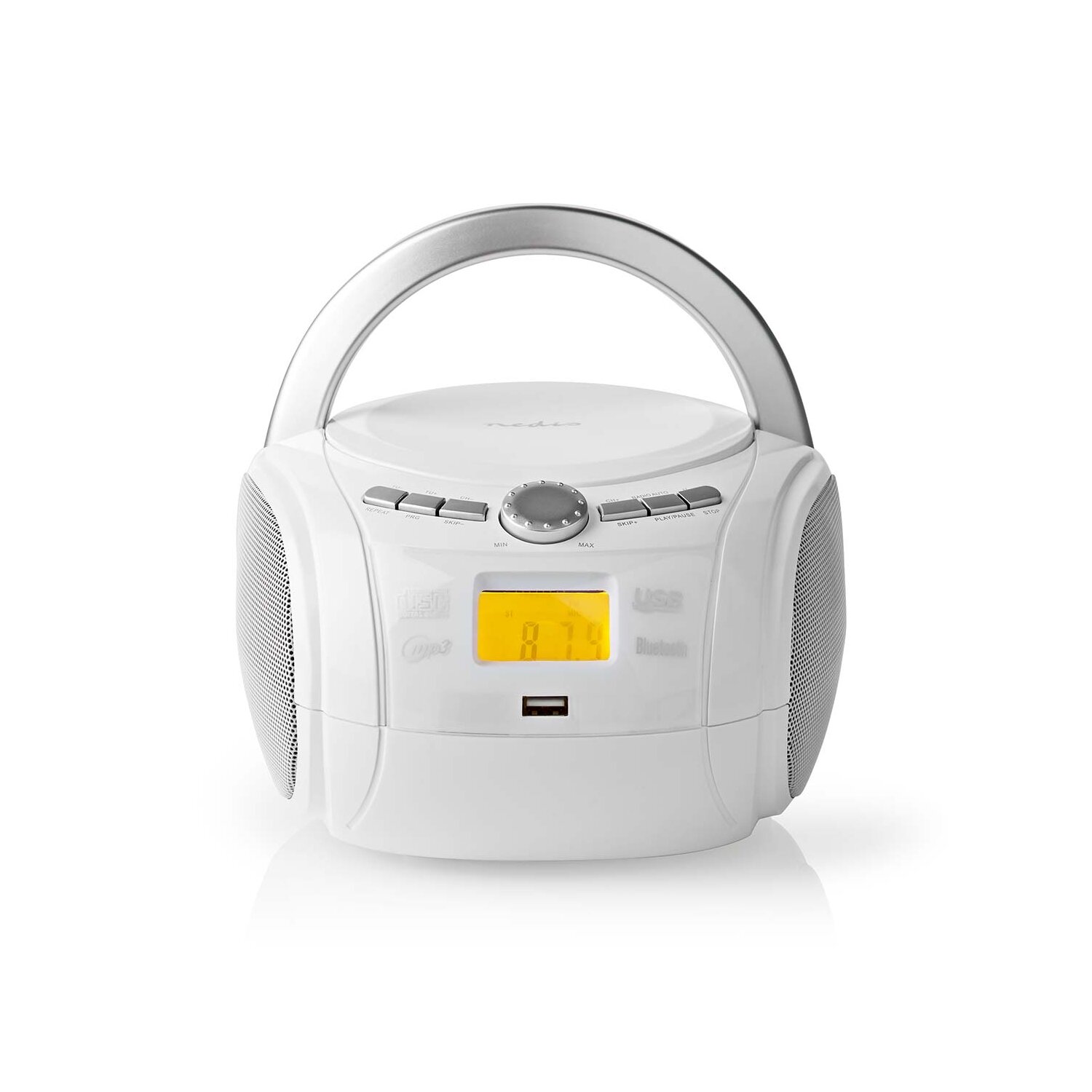 Boombox | 9 W | Bluetooth® | CD-Player/UKW-Radio/USB/AUX | Weiß, 49,99