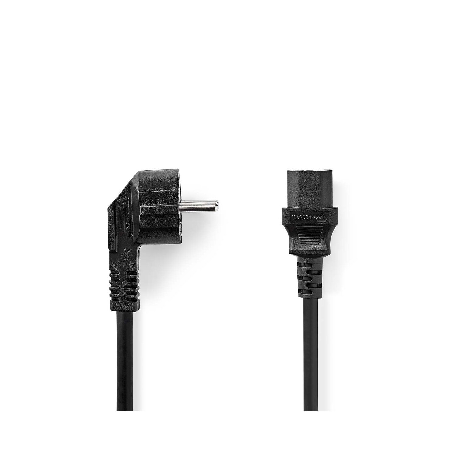Netzkabel | Schuko-Stecker, angewinkelt - IEC-320-C13 | 2,0 m | Schwa ...