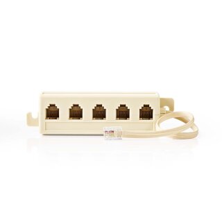 Telefon Verteiler Weiche RJ11 Stecker - 5x RJ11 Buchse Splitter Box, 2,50