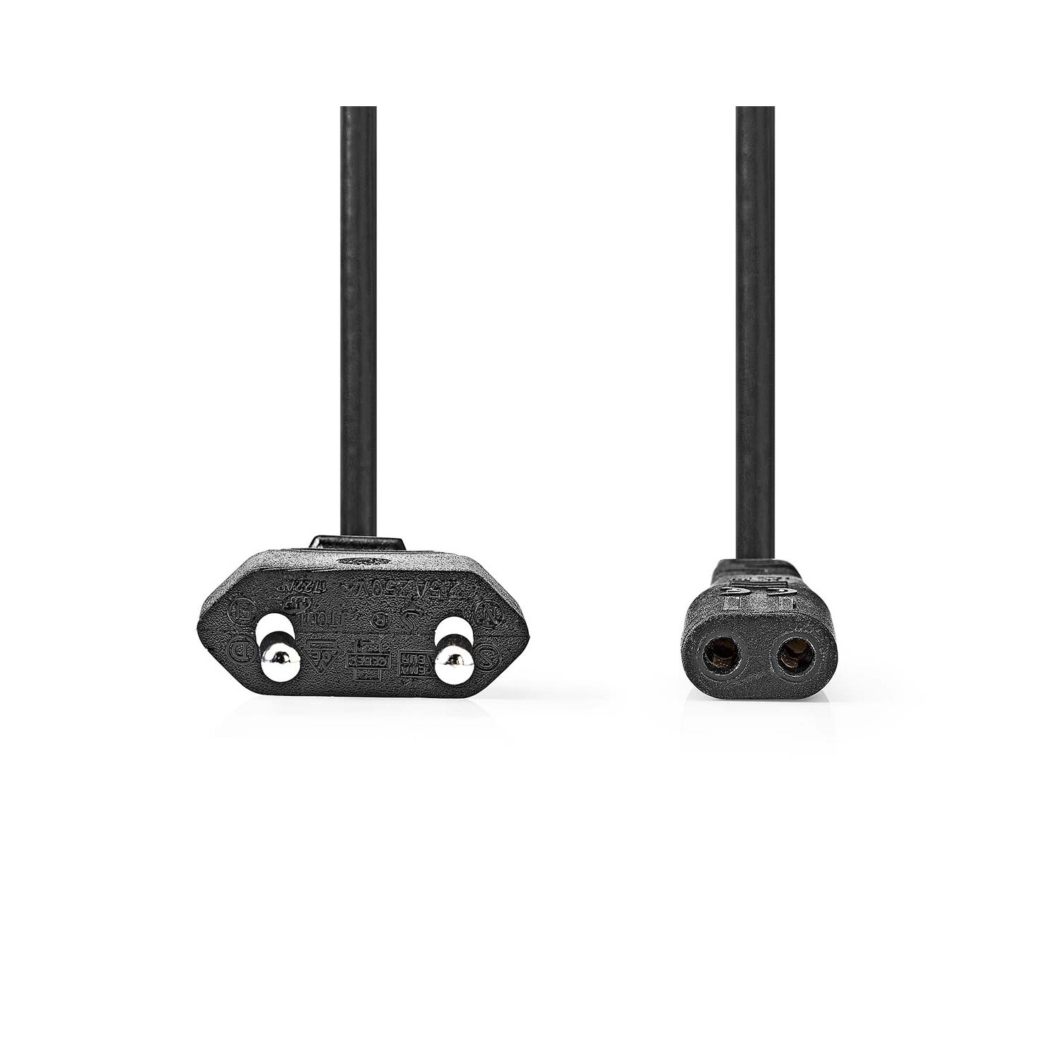 Netzkabel | Euro-Stecker - IEC-320-C1 | 2,0 m | Schwarz, 2,75