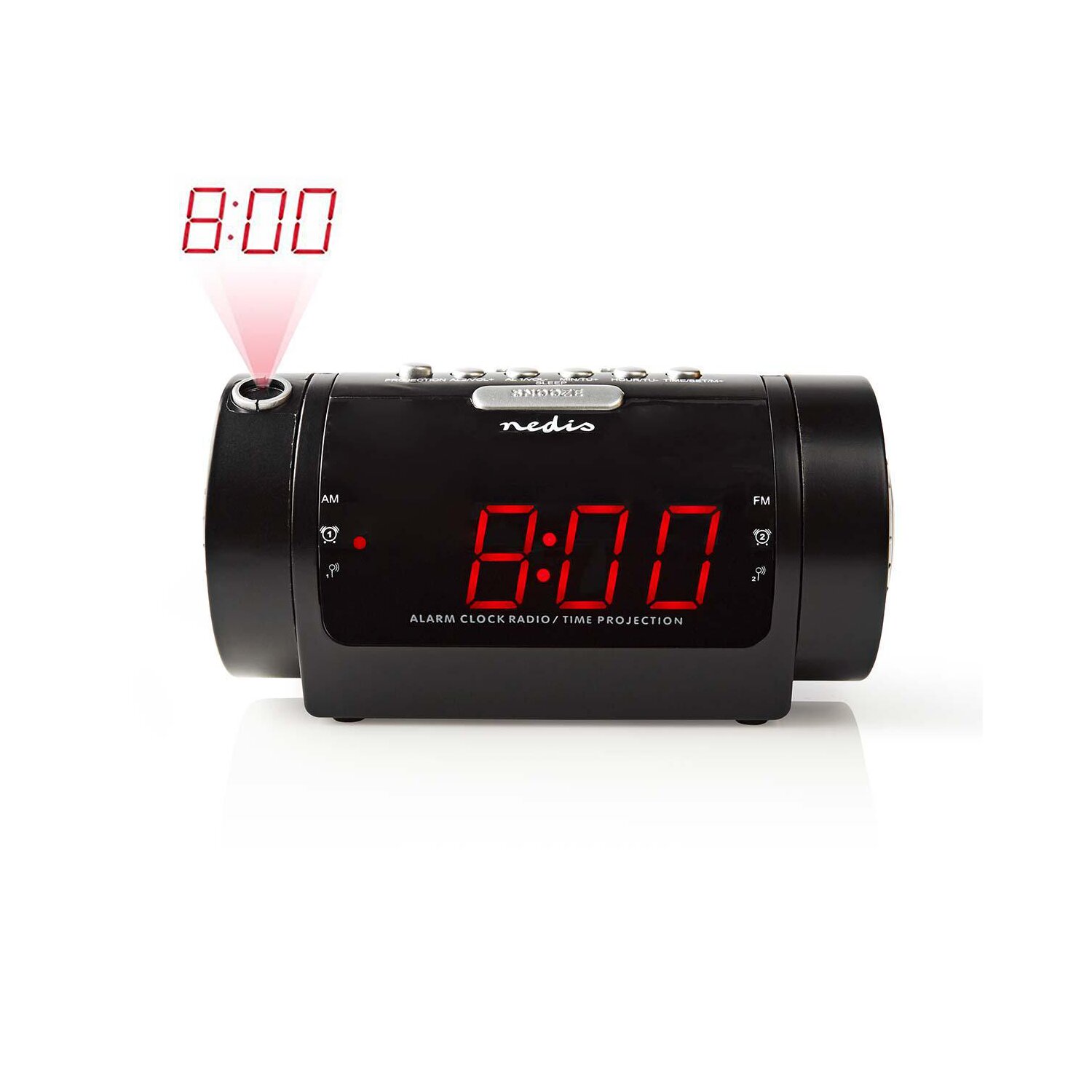 Digitaler Radiowecker mit Projektion | 0,9"-LED | UKW | Zweifacher Al ...