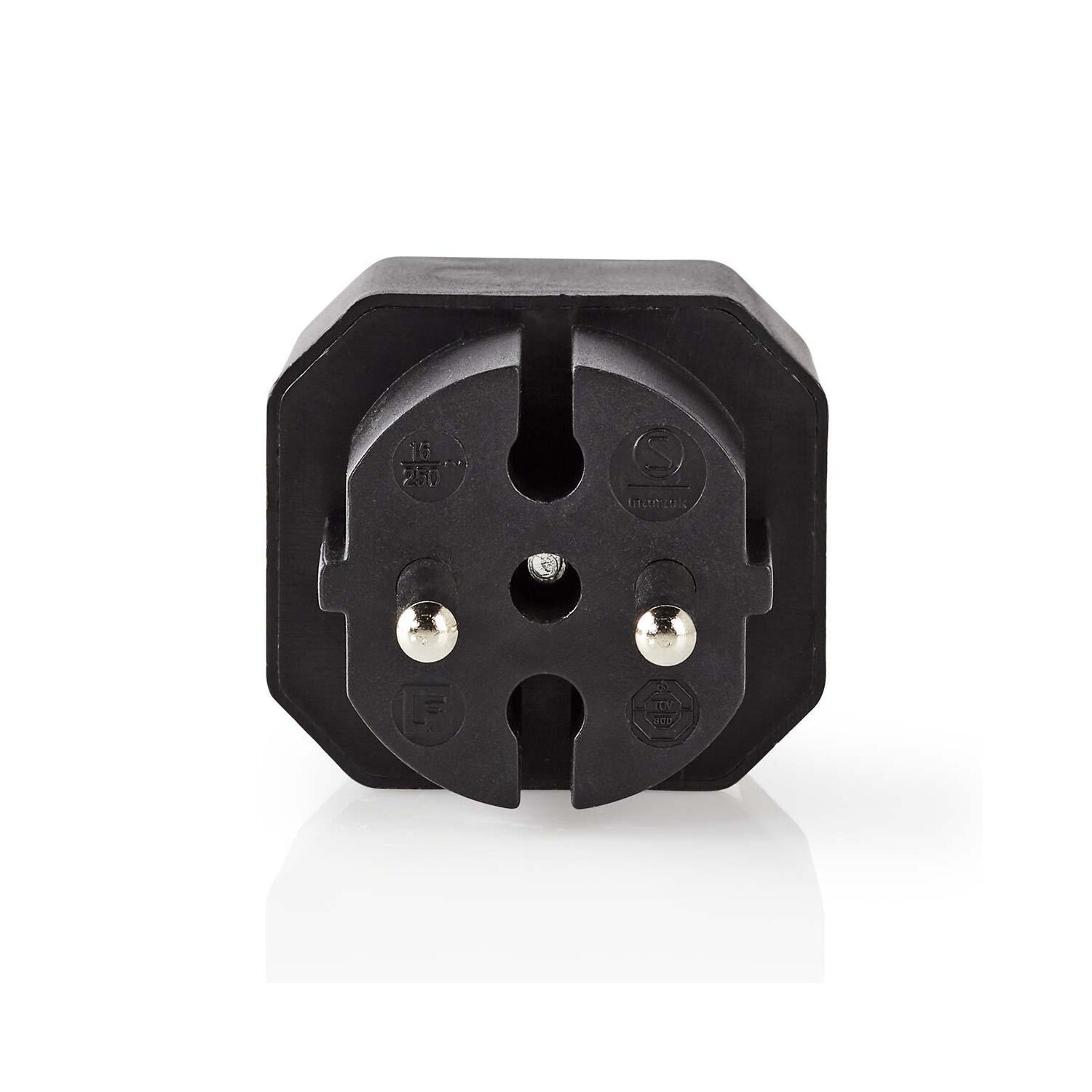 Stromverteiler | 2-Wege | Euro-Steckdose | Schwarz, 1,50