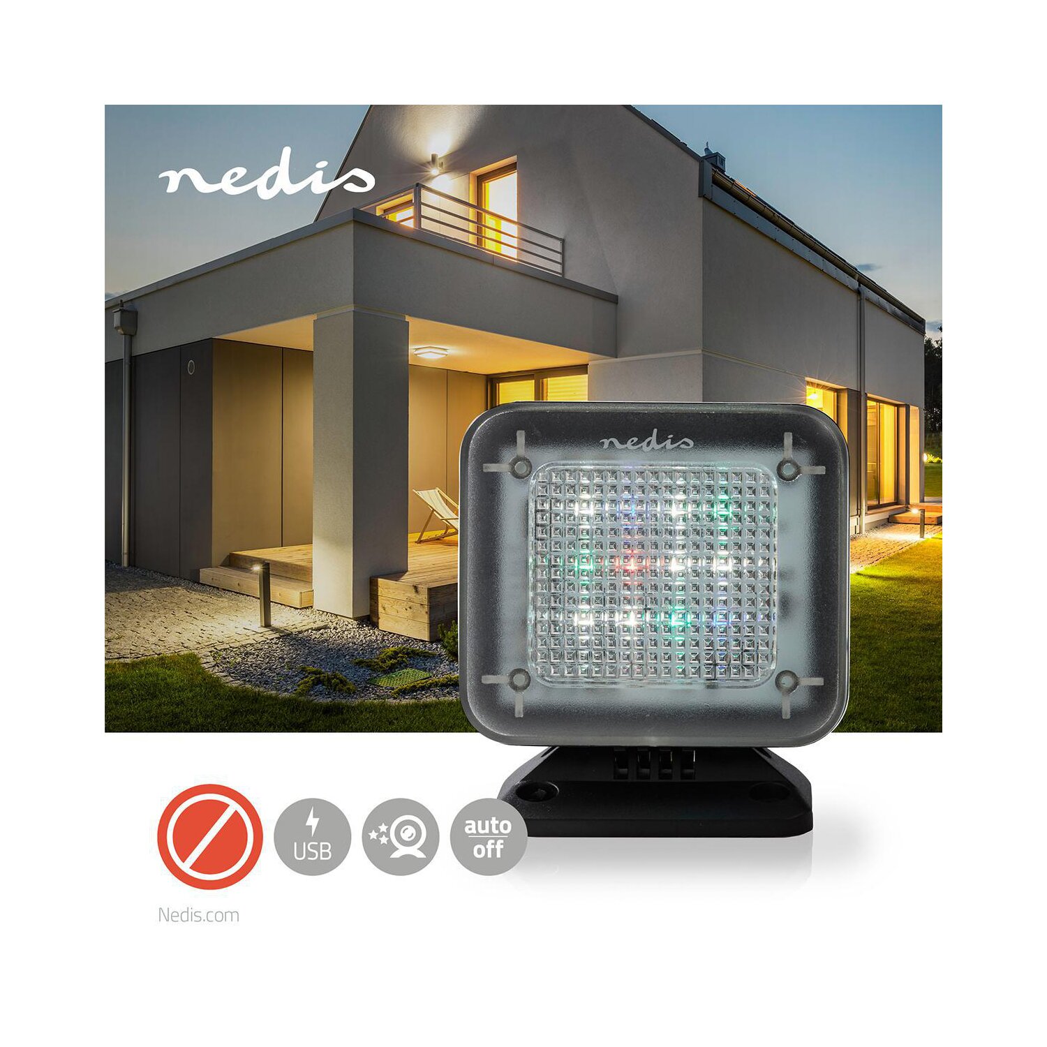 TV-Simulator mit Timer USB Einbruchschutz Fernsehlicht Effekt Fake-TV ...