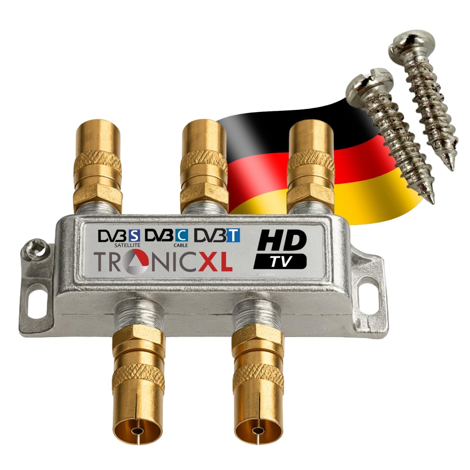 4fach Koax Antennenverteiler HD 3D 4K Verteiler Weiche Splitter DVBT ...