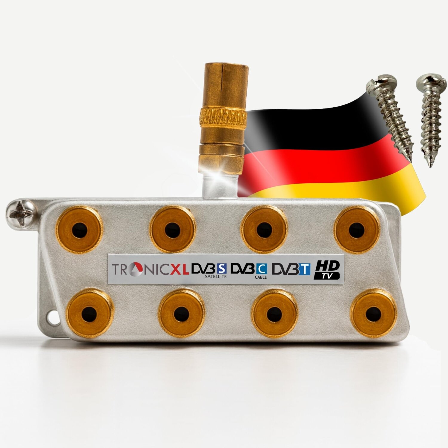 8-fach Premium Koax Antennenverteiler HD 3D 4K Verteiler Weiche Split ...